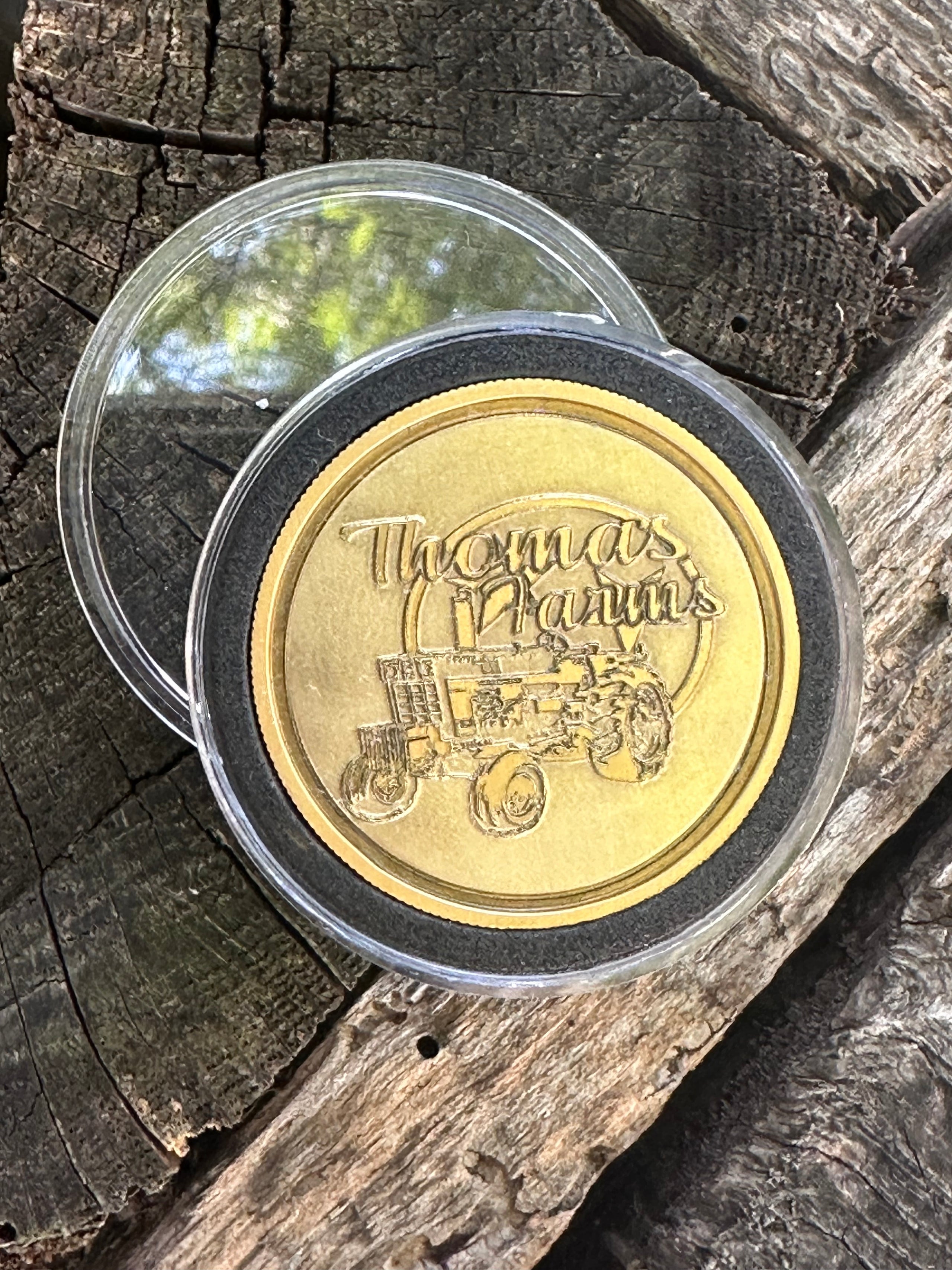 Thomas Farms Brass Challenge Coin | Farm Merch Bin